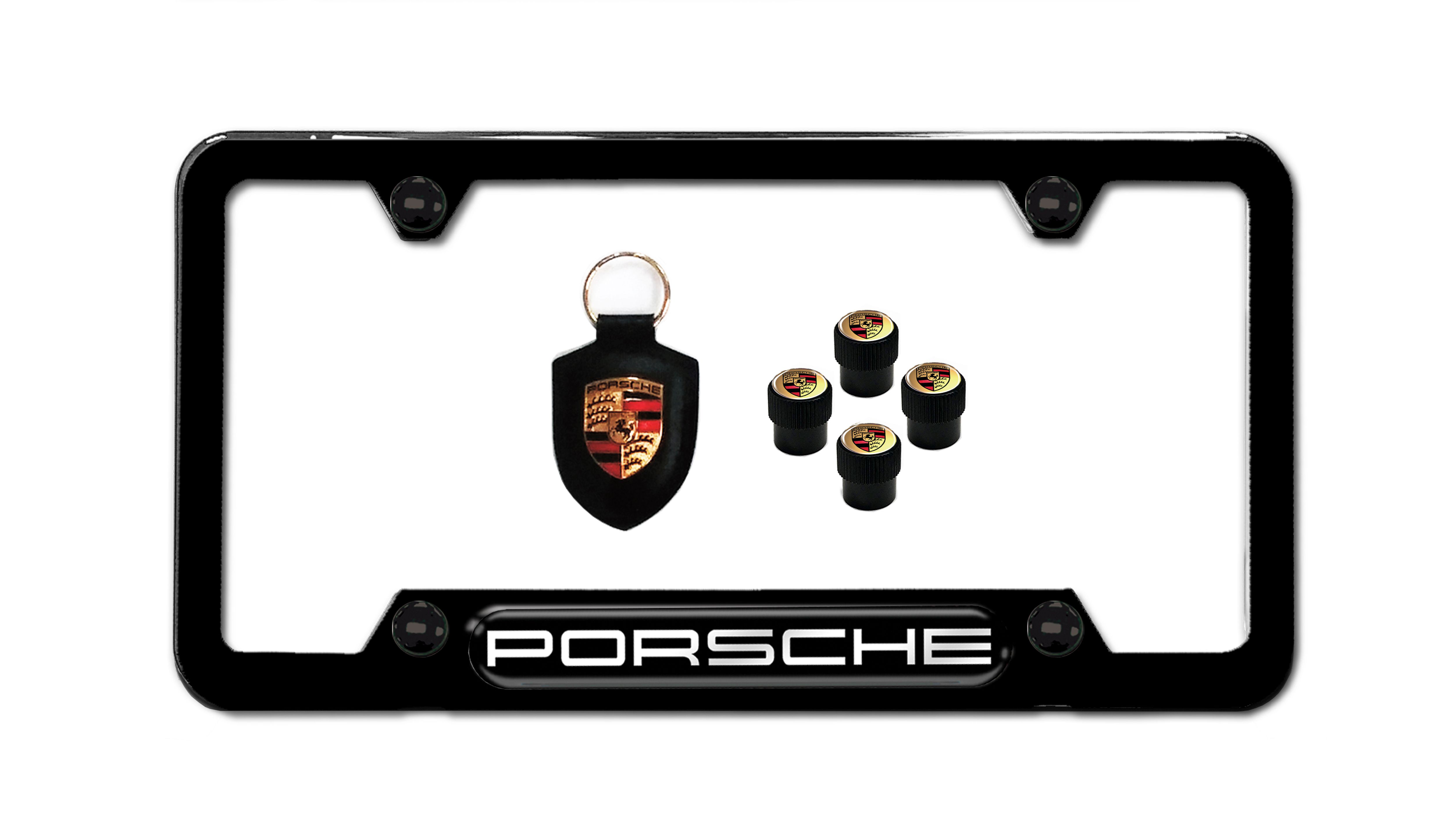 Porsche Stainless-Steel License Plate Frame Gift Set: RACCAR Automotive