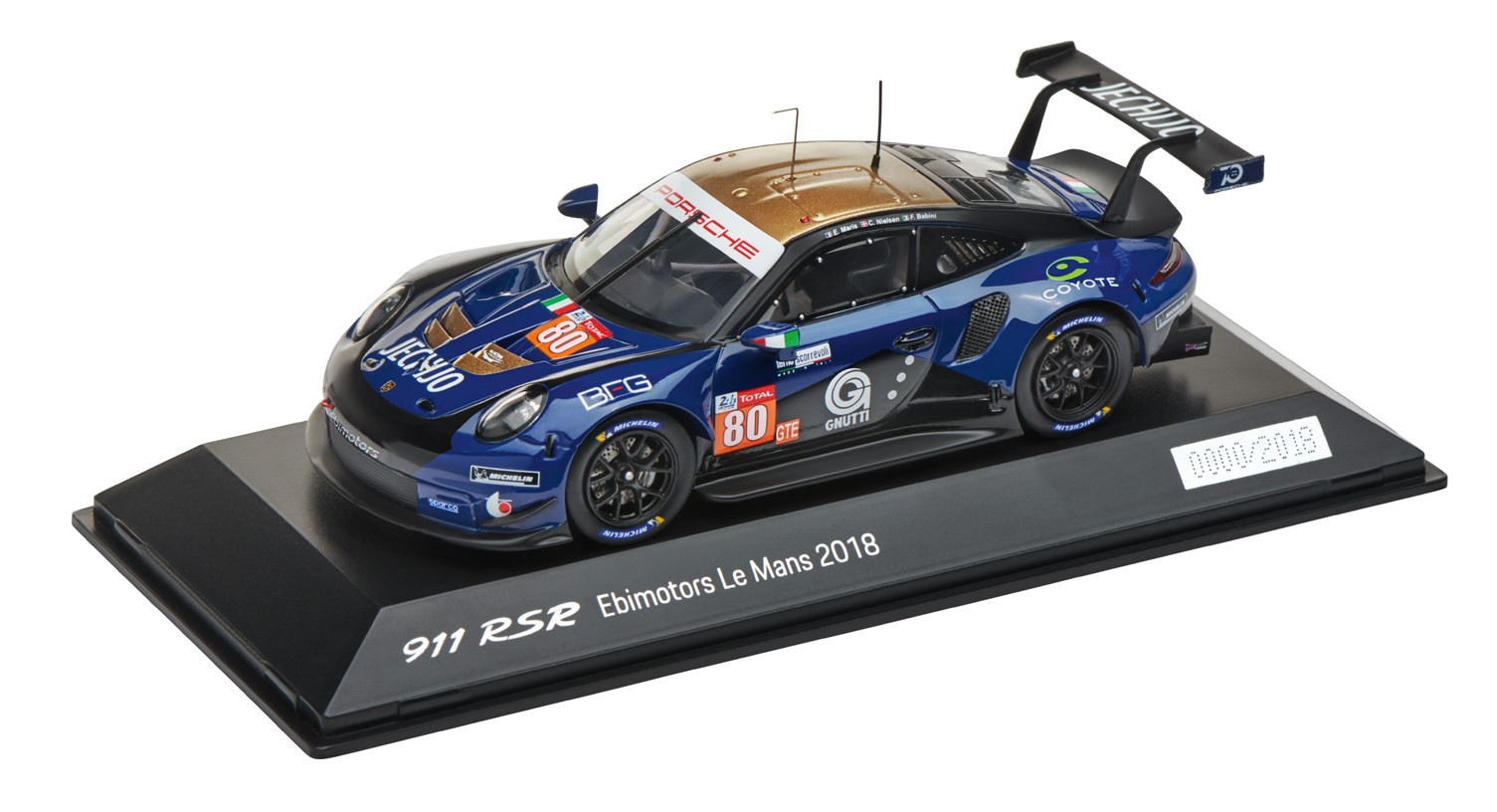Porsche 911 RSR, Ebi Motors - 1:43 Scale Model Car: RACCAR Automotive