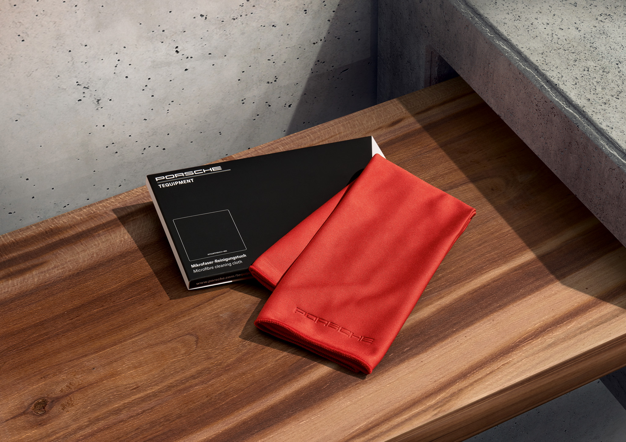 Porsche Microfiber Cleaning Cloth - Red: RACCAR Automotive