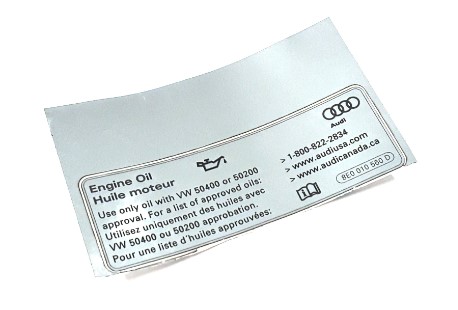 Audi Engine Oil Label: RACCAR Automotive