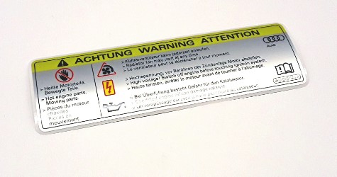 Audi Radiator Fan Warning Sticker: RACCAR Automotive