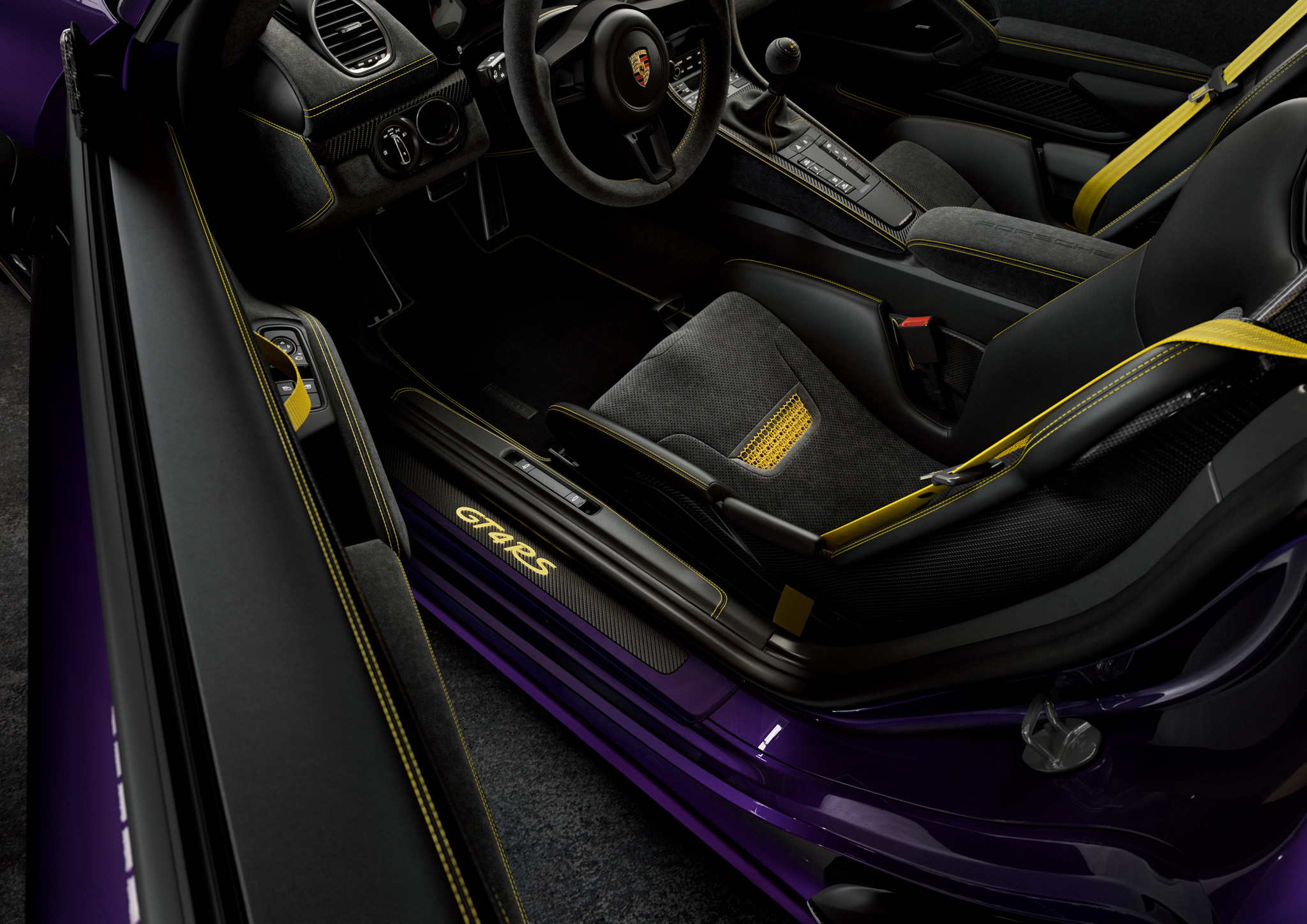 Porsche GT4RS carbon Illuminated Door Entry Guards: RACCAR Automotive