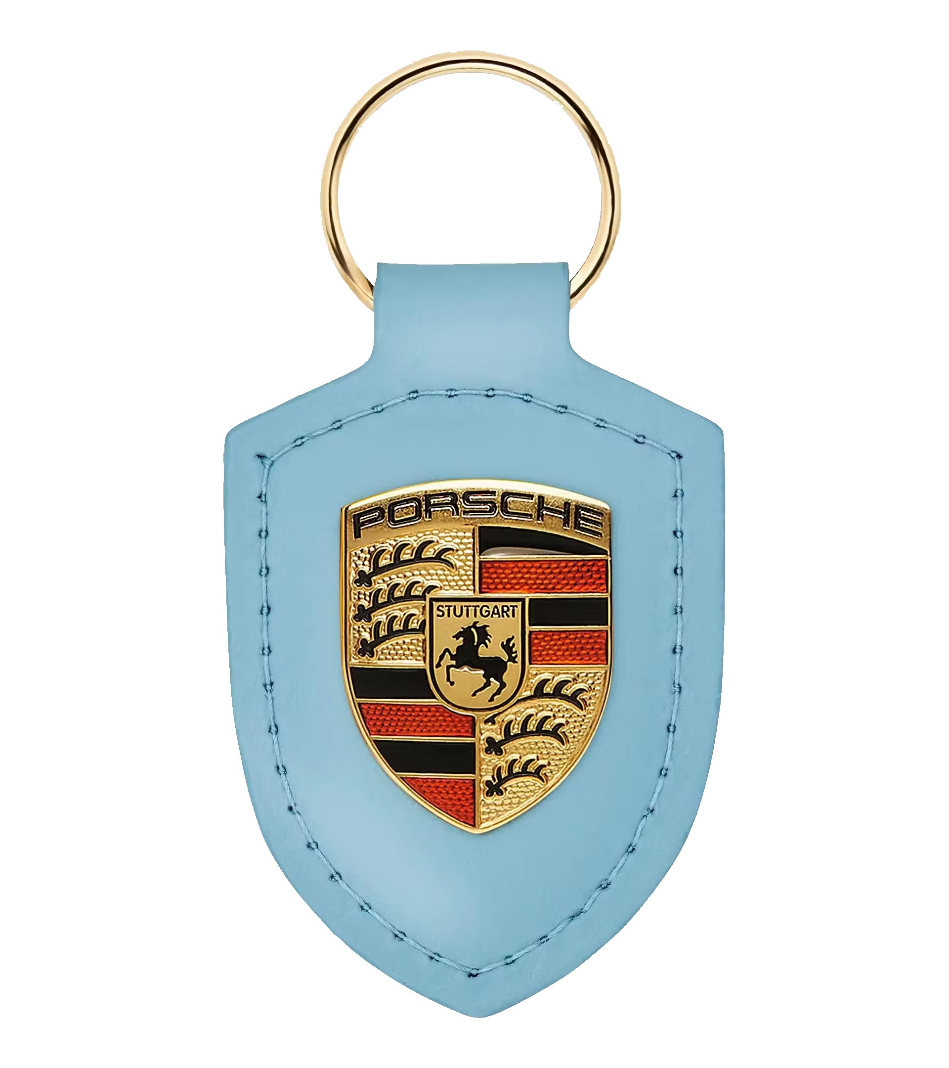 Porsche Crest Key Ring - Frozen Blue Metallic: RACCAR Automotive