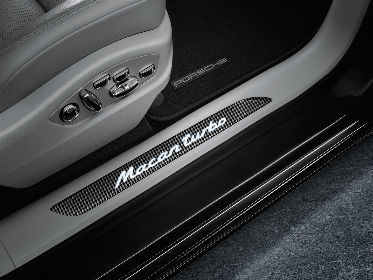Porsche Macan Illuminated Carbon Door Entry Guards: RACCAR Automotive
