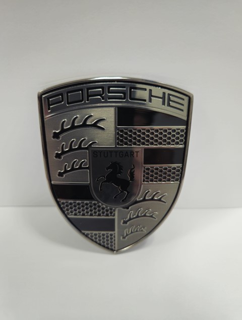 Porsche Exclusive Turbonite Front Crest Emblem: RACCAR Automotive