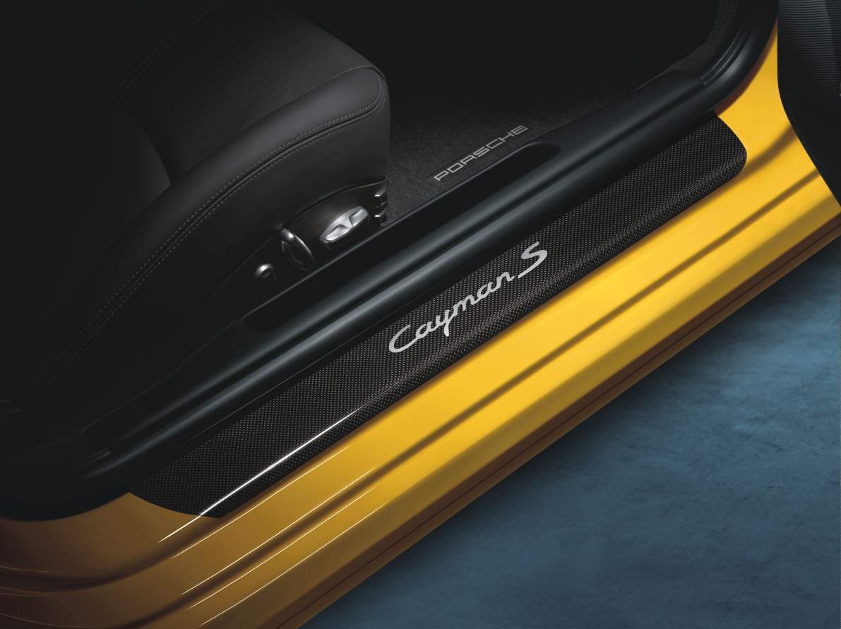 Porsche Cayman Carbon Door Edge Guards: RACCAR Automotive